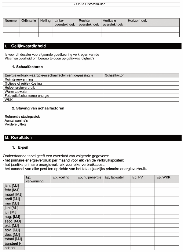 M.B. energieprestatieregelgeving; Bijlage 23 EPB-aangifte ? EPW-formulier